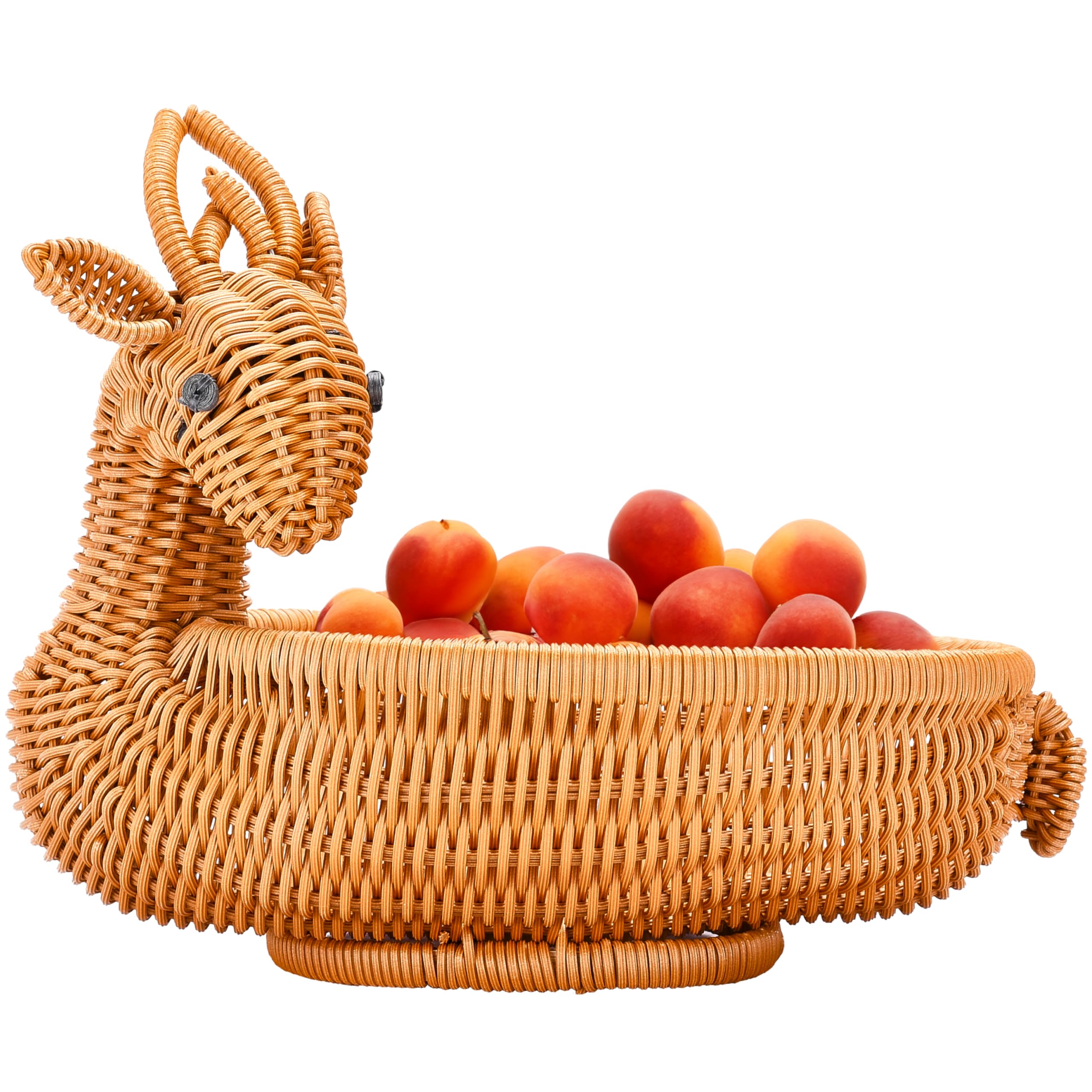 Prosumers Choice Fawn Shaped Open Storage Bin - Woven Wicker Basket, Safari Bins Nursery DƩcor - Creative Organizer for Home - Decorative Serving Basket - Light Brown