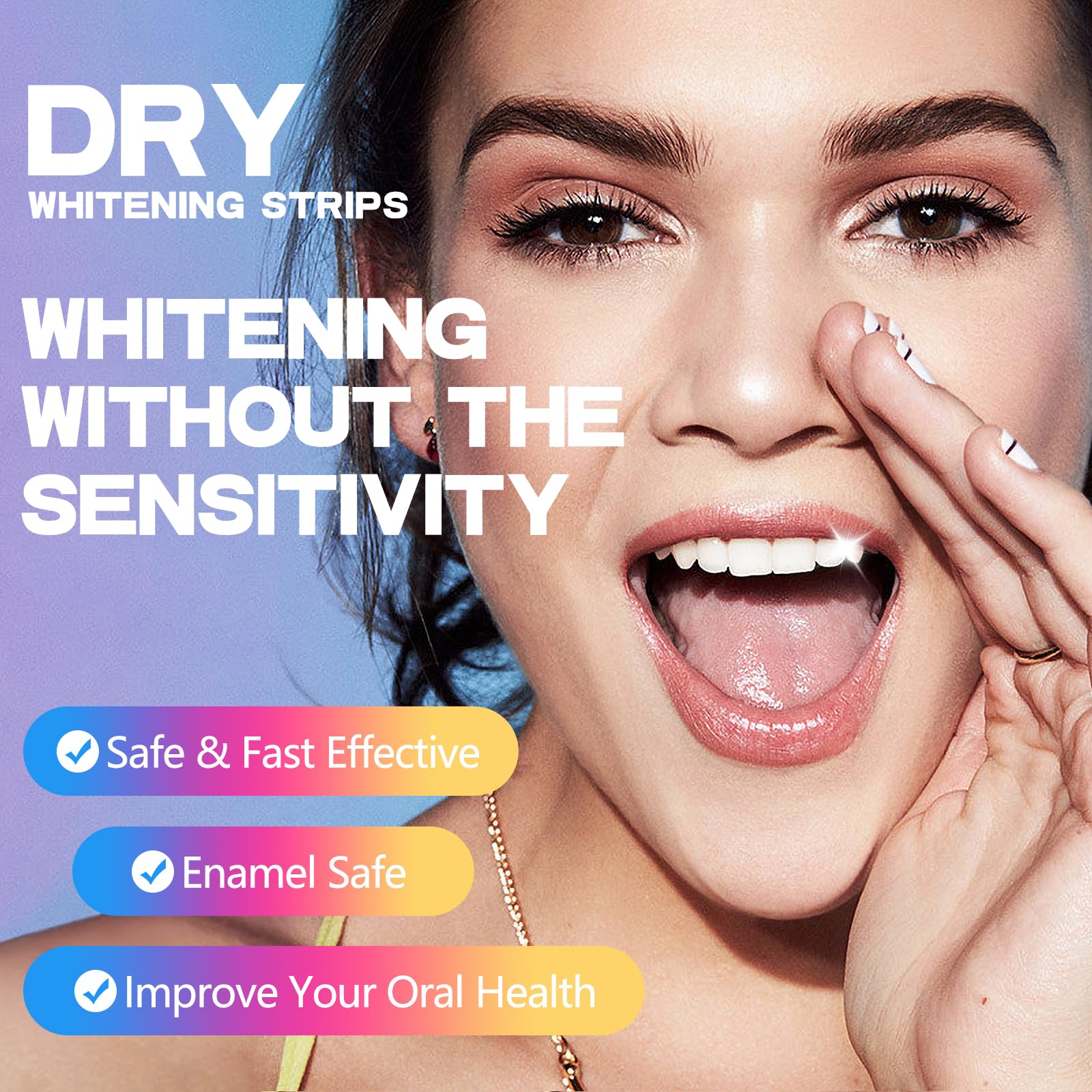 Natural Teeth Whitening Strips for Teeth Sensitive, Fast Remove Smoking, Coffee, Wine Stains, Dental Care Whitening Strips Kit, 28 Pcs Whitener Strips Mint Flavor
