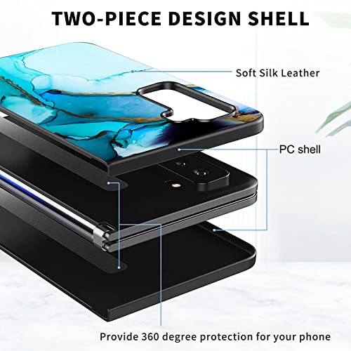for Microsoft Surface Duo 2 Case,Surface Duo 2 2021 Slim Lightweight Hard PC Back Cover Shockproof Protective Fold Case for Microsoft Surface Duo 2 2nd 2021,Blue Marbles