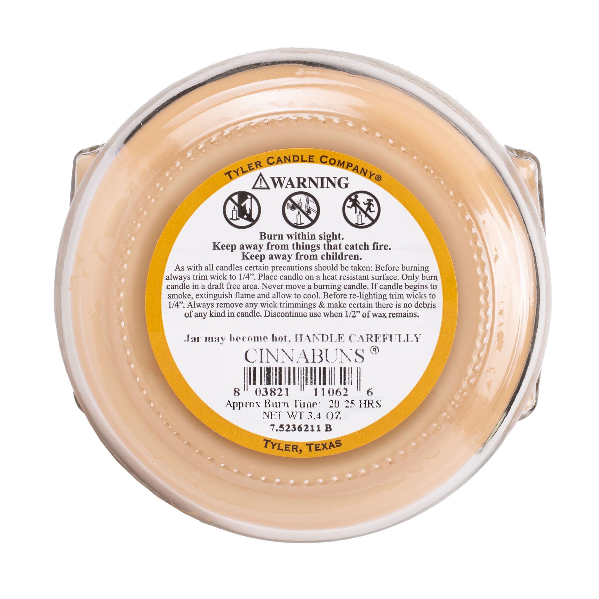 Tyler Candle Company 3062 CINNABUNS 3 Ounce Scented Jar Candle for Home or Office, Pack of 4