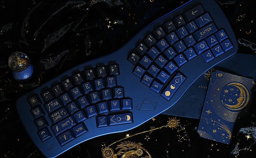 TRUSYO PBT Keycaps 145 Set for Star Spectrum, Five-Sided Thermal Sublimation, Original Height,61/87/98/104/108 Keys Suitable for Mechanical Keyboard(Keyboard not Included)