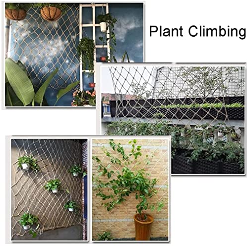 OUYOXI Hemp Rope Net 8mm*10cm Child Safety Net, Stairway Safety Net, Pond Netting Pool Protective Cover Netting Protection Net Stair Balcony Protection Net (Size:1 * 1m(3.28 * 3.28ft))
