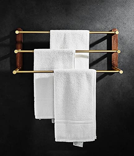 Prylio Towel Bar for Bathroom 304 Stainless Steel Multilayer Towel Rack Wall Mounted Towel Rail 3 Bars Bath Towel Holder for Bathroom and Kitchen Towel Rack (Size : 38cm)