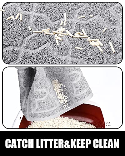 Yimobra Cat Litter Mat, 24"x20" Litter Box Mat with Litter Lock Mesh, Soft Durable Cat Litter Mat Litter Trapping Mat, Easy to Clean, Non-Slip, Water Resistant, Litter Free Floors, Grey