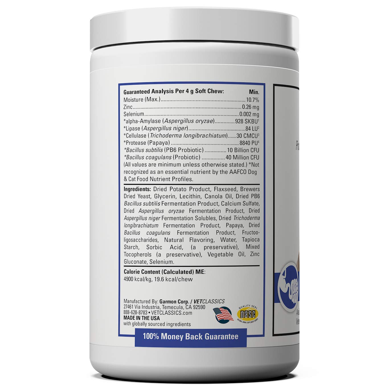 Vet Classics Protegrity GI Probiotics for Dogs & Cats for Stool Quality & Gastrointestinal Health, Supports GI Health in Stressed & Imbalanced, 45 Soft Chews