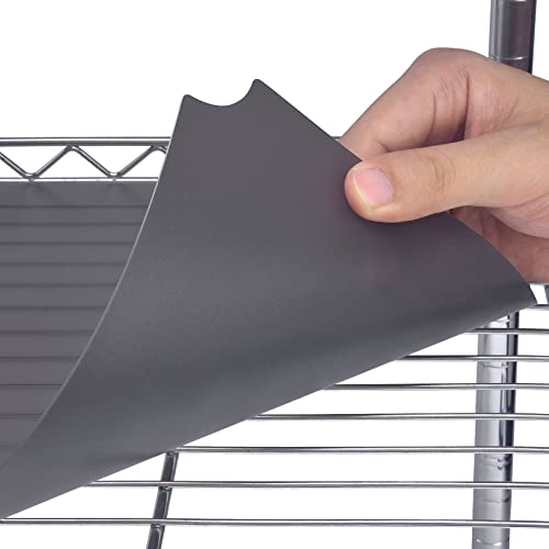 Slendor Wire Shelf Liner Value Pack of 5 Heavy Duty Waterproof Non-Adhesive Industrial Strength Plastic Mats for Tier Shelving Unit, 16 x 36 Inch Gray