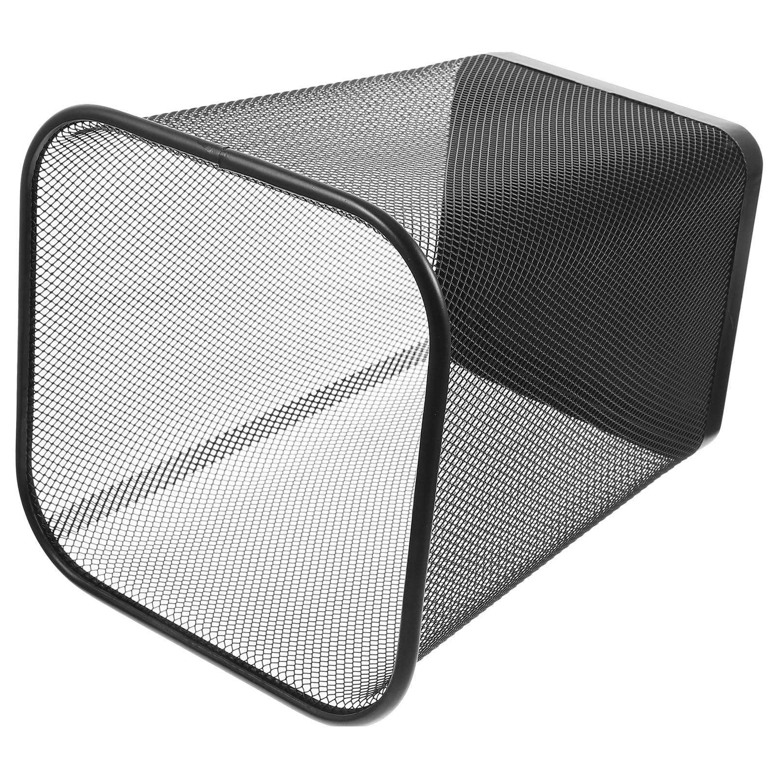STOBOK Garbage Can Trash Can Kitchen Waste Container Desktop Trash Bin Round Waste Bin Mesh Wastebasket Office Wastebasket Vintage Recycle Bin Trash Rack Silk Screen Waste Paper Box Iron