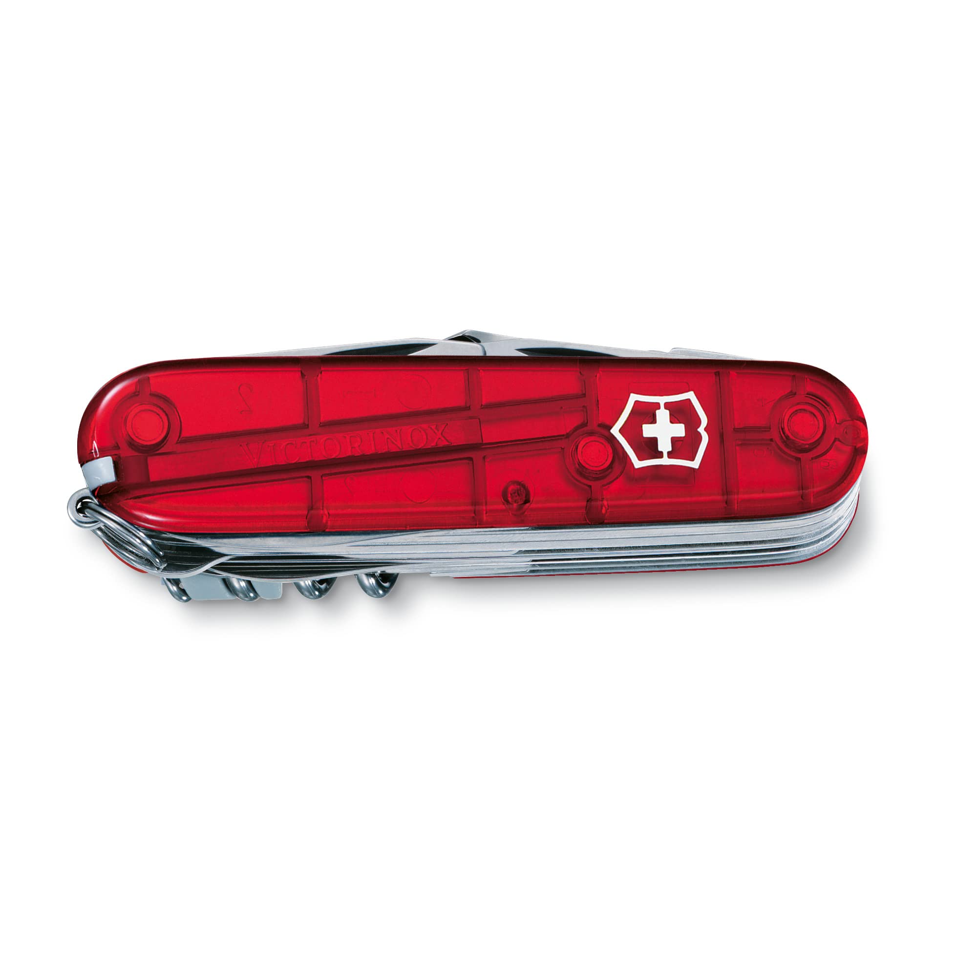 Victorinox Swiss Champ Swiss Army Knife, 33 Functions, Swiss Made Pocket Knife with Large Blade, Screwdriver, Chisel and Combination Pliers - Ruby