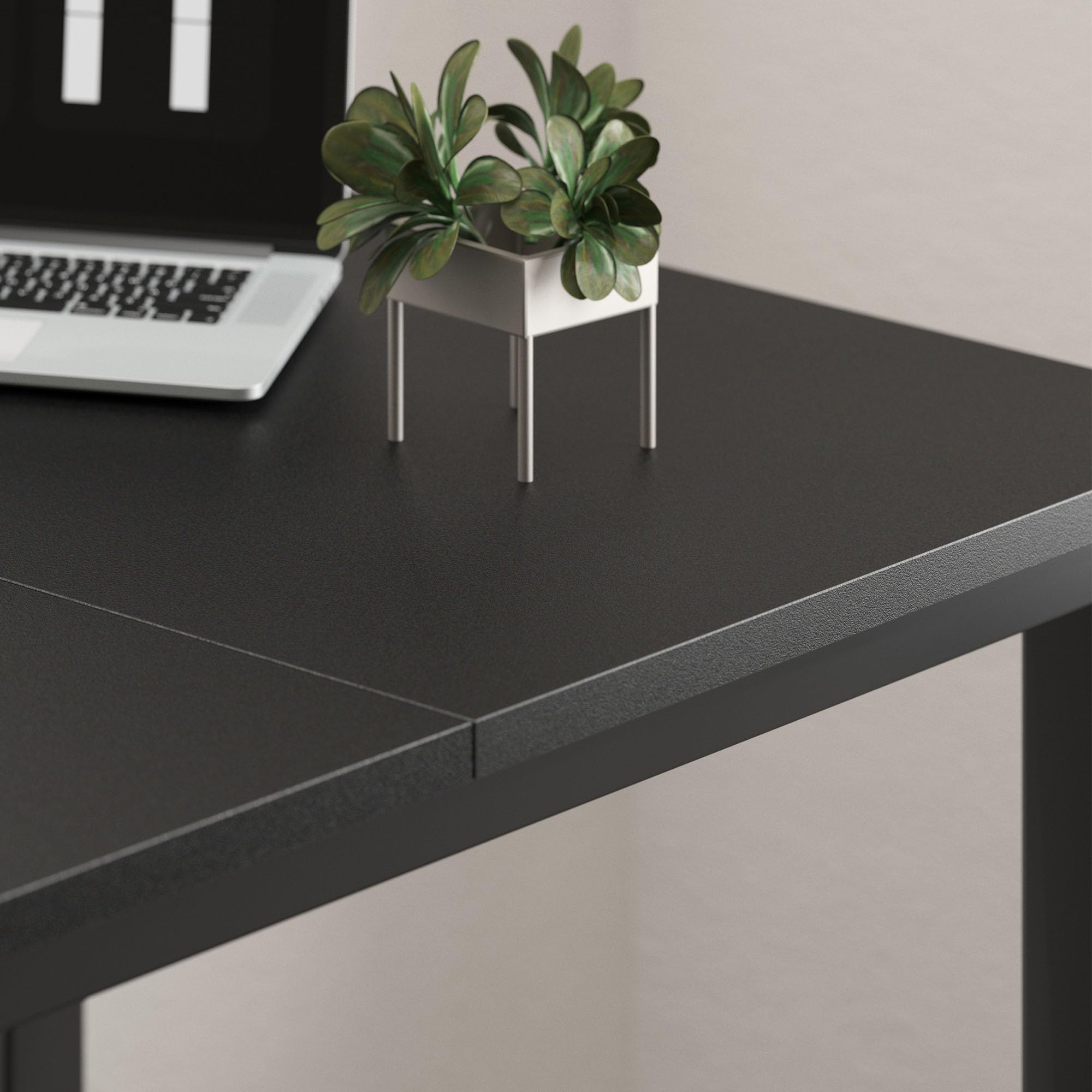 soges 70.8 Inch Stylish Computer Desk, Large Executive Office Desk, Simple Study Writing Desk, Workstation Business Furniture for Home Office, Black