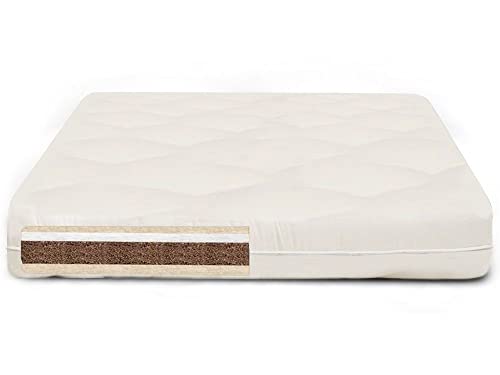 TFS Cocomax Organic Coconut Mattress - Organic Coconut Coir Mattress - Coconut Coir & Wool - Extra Firm - Eastern King