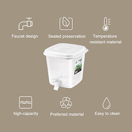 MISNODE Plastic Drink Dispenser Large Capacity 3.5L Beverage Dispenser Durable Dispenser Refrigerator Beverage Bucket Daily Use Drink Dispensers for Parties Camping Fridge