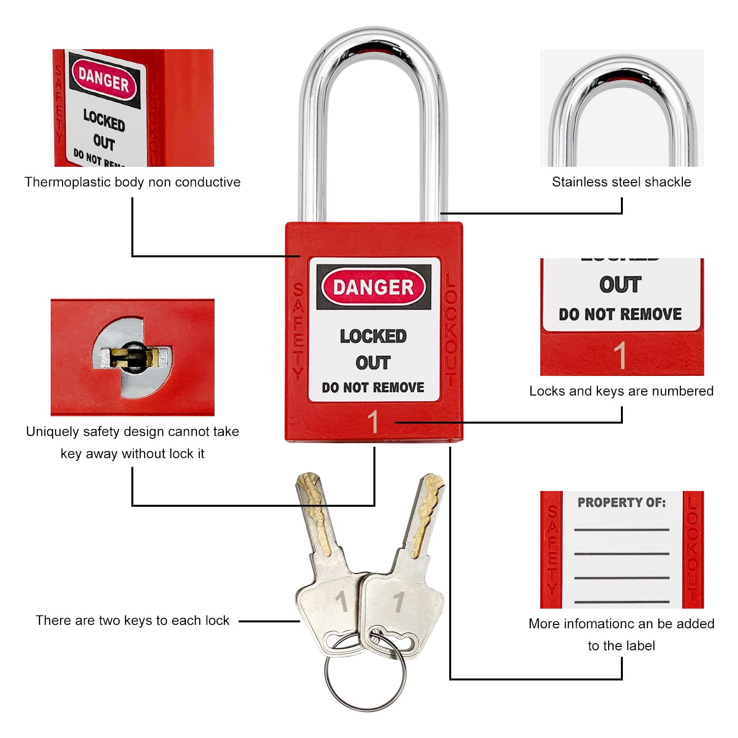 Lockout Tagout Station,Loto Kits, Includes 14 Key Different Padlocks with Numbers, 4 Lockout Hasps, 40 Lockout Tags, 20 Nylon Cable (Big Lock Station) Yellow
