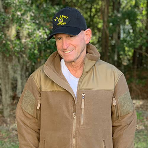 VetFriends.com US Army Official Licensed Premium Quality Veteran Hat with Embroidered Eagle Crest Patch| Army Vet Gift Military Army Baseball Cap