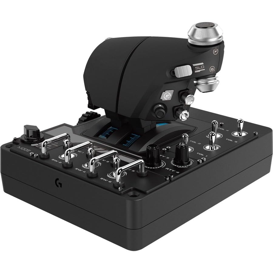 Logitech G X56 H.O.T.A.S Throttle and Joystick Flight Simulator Game Controller, 4 Spring Options, +189 Programmable Controls, RGB Lighting, 2x USB, PC - Black