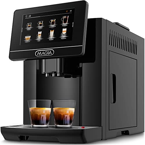 Zulay Powerful Milk Frother & Magia Super Automatic Coffee Espresso Machine - Frother Handheld Foam Maker for Lattes - Espresso Coffee Maker With Easy To Use 7β Touch Screen - Drink Mixer for Coffee