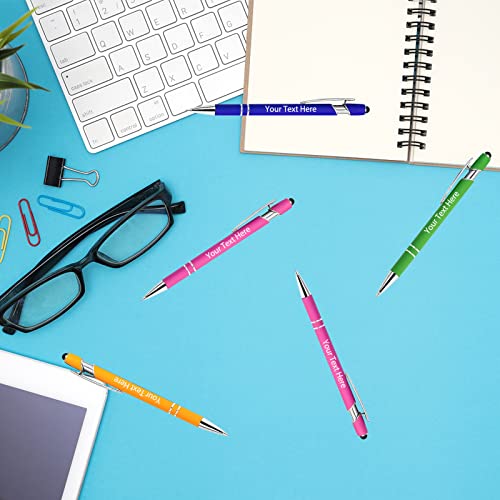 Up to 300 Personalized Pens in Bulk Custom Pens with Name Text Stylus Tip Customized Pens with Free Engraving Gift for Men Women Business Teachers Graduation