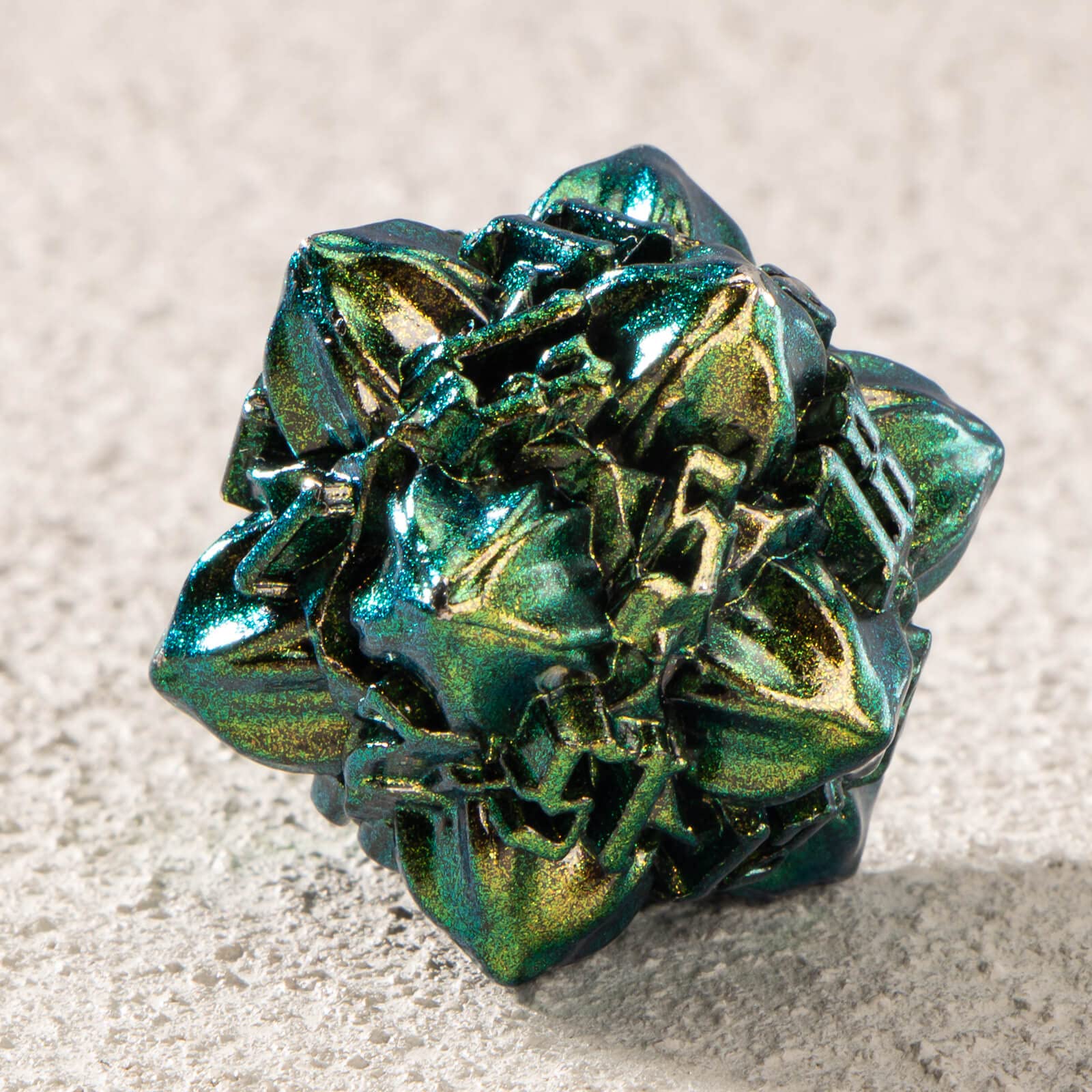 KERWELLSI Metal DND Dice Set, 7 Piece D&D Dice Set, Green Dungeons and Dragons Dice, Polyhedral Dice, RPG Role Playing Dice, D and D Dice with Box D20 D12 D10 D8 D6 D4