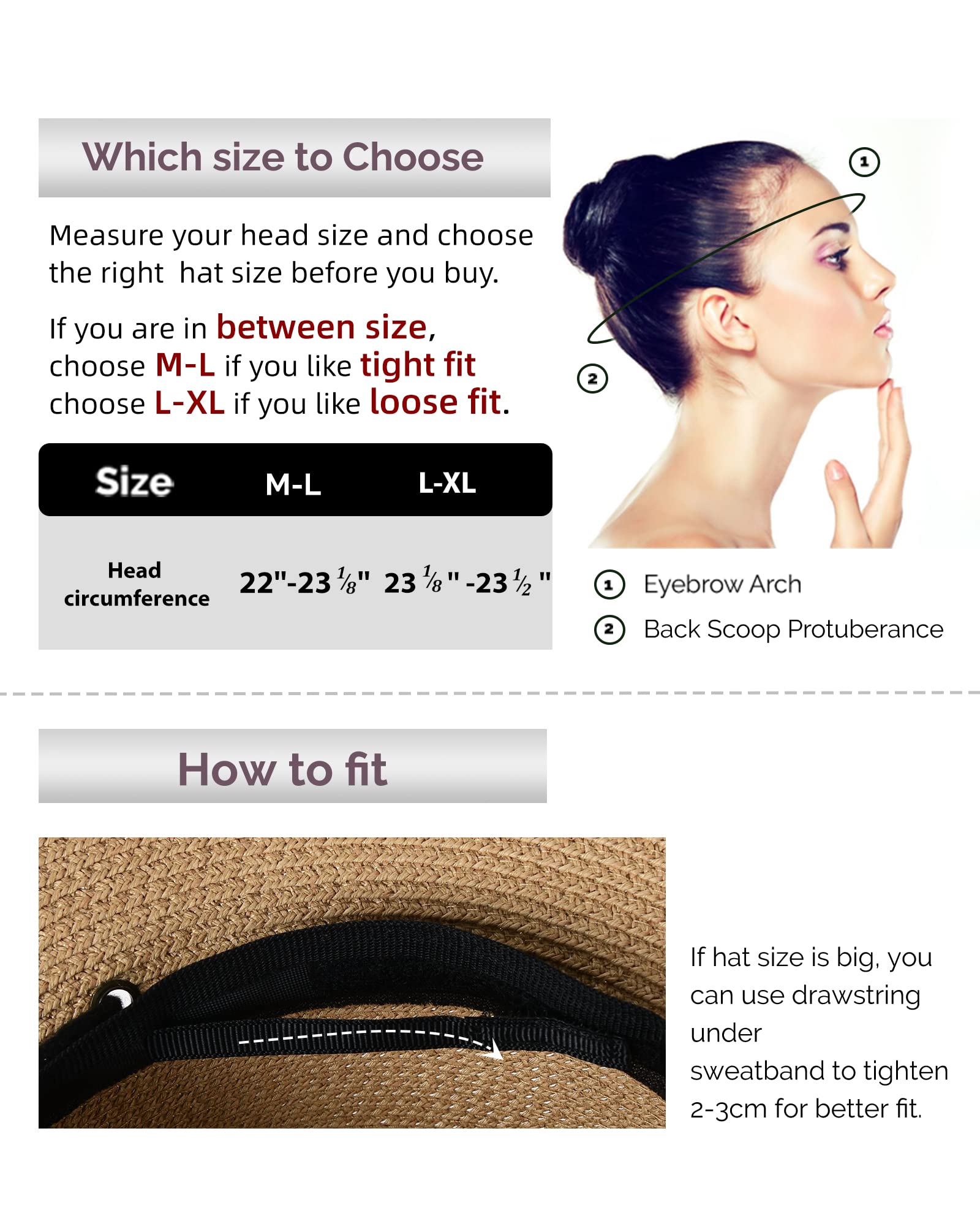 FURTALK Womens Wide Brim Sun Hat with Wind Lanyard UPF Summer Straw Sun Hats for Women A-Khaki
