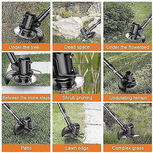 Robotic Lawnmower Electric Lawn Mower, 4000mA Rechargeable Garden Lawn Trimmer 2 in 1 Multifunctional Lawn Mower Removable Battery