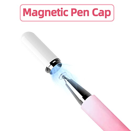 Stylus Pens for Touch Screens, 2 in 1 Stylus with Sensitivity & Precision, Compatible with iPad, iPhone, Tablets, Android and All Capacitive Touch Screens Devices (Pink)