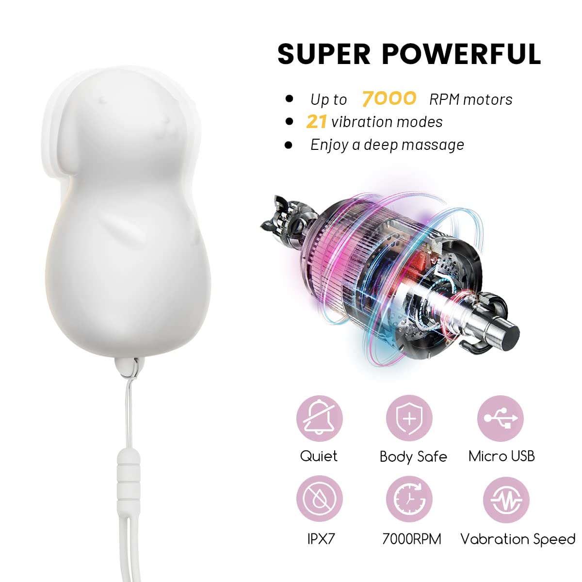 Powerful Personal Electric 21 Multi Speed Rabbit vabration Massager Balls for Women Chest Shoulder Neck Relief Relaxing self