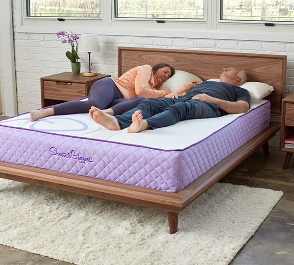 Sheets & Giggles Eucalyptus Mattress Natural Cooling Latex & Steel Coil Hybrid Bed for Back and Joint Support, 100 Night Sleep Trial, King