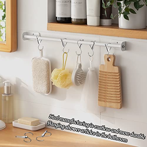XCISSON S Hooks for Hanging Closet, Stainless Steel S Shaped Hooks with Safety Buckle Design, Heavy Duty S Hanger Hooks for Kitchen, Bathroom, Garden - 4.1 inch - 4 Pack