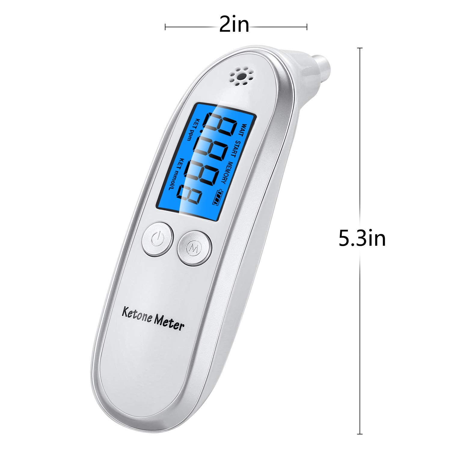 Ketone Breath Analyzer Portable Ketosis Breath Tester - Accurate Ketosis Breath Meter with 10 Replaceable Mouthpieces