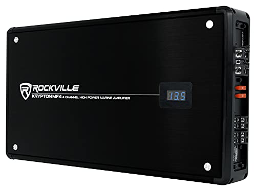 Rockville Krypton MF4 2400w Peak / 600w RMS 4 Channel Marine Amplifier Boat Amp