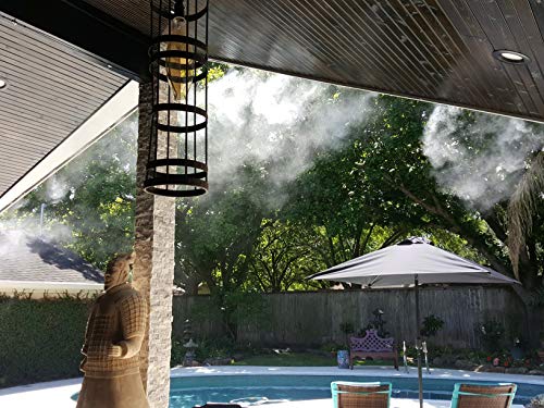 mistcooling Patio Misting System-Patio Misting Kit Assembly - Make Your own Misting System - Easy to Build and Install - 5 Minute Installation (48Ft 12 Nozzles)