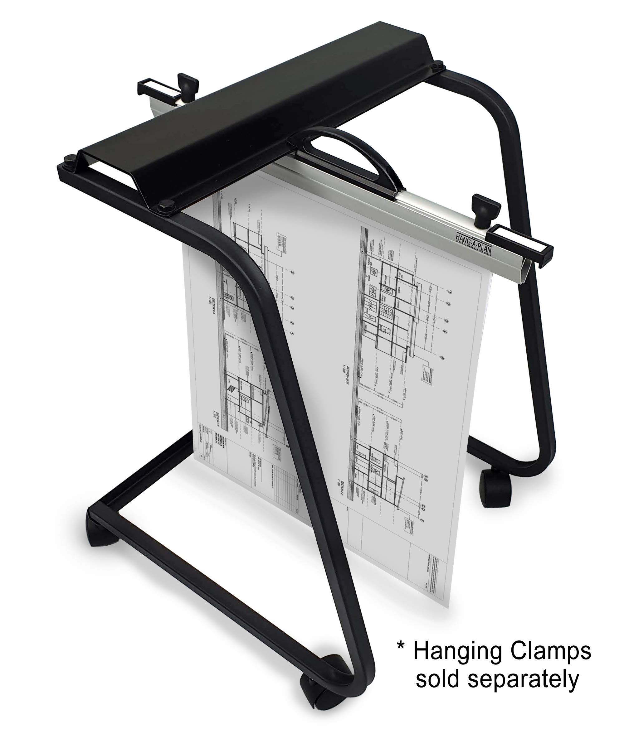 Hang-A-Plan Compact Mobile Blueprint Storage Rack for 18" Clamps Only, Capacity for 1500 Plans on 15 Clamps (Sold Separate)