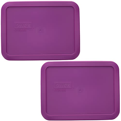 Pyrex 7210-PC 3-Cup Thistle Purple Plastic Food Storage Replacement Lid, Made in USA - 2 Pack