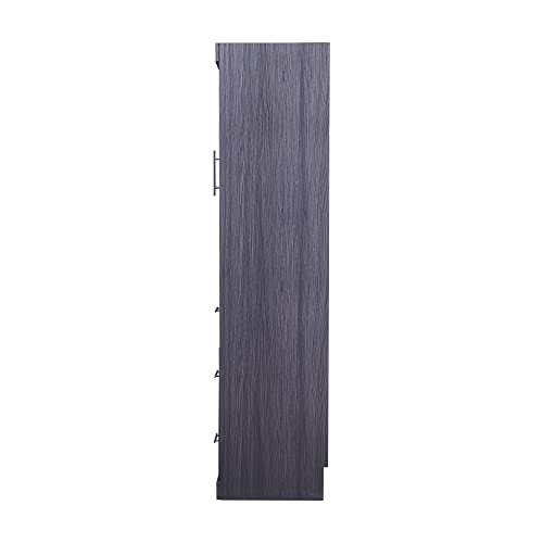 Twin Size Murphy Bed with Storage Drawer and Wardrobe, Twin Storage Bed, can be Folded into a Cabinet, Metal Twin Platform Bed Frame for Kids Teens Adults, No Box Spring Needed (Gray)