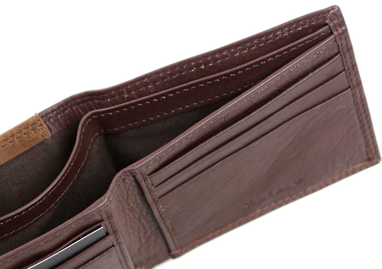Guess Men's Brown Leather Billfold Brown Wallet