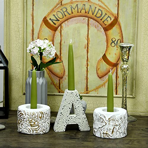 Zest Candle 12-Piece Taper Candles, 6-Inch, Sage Green
