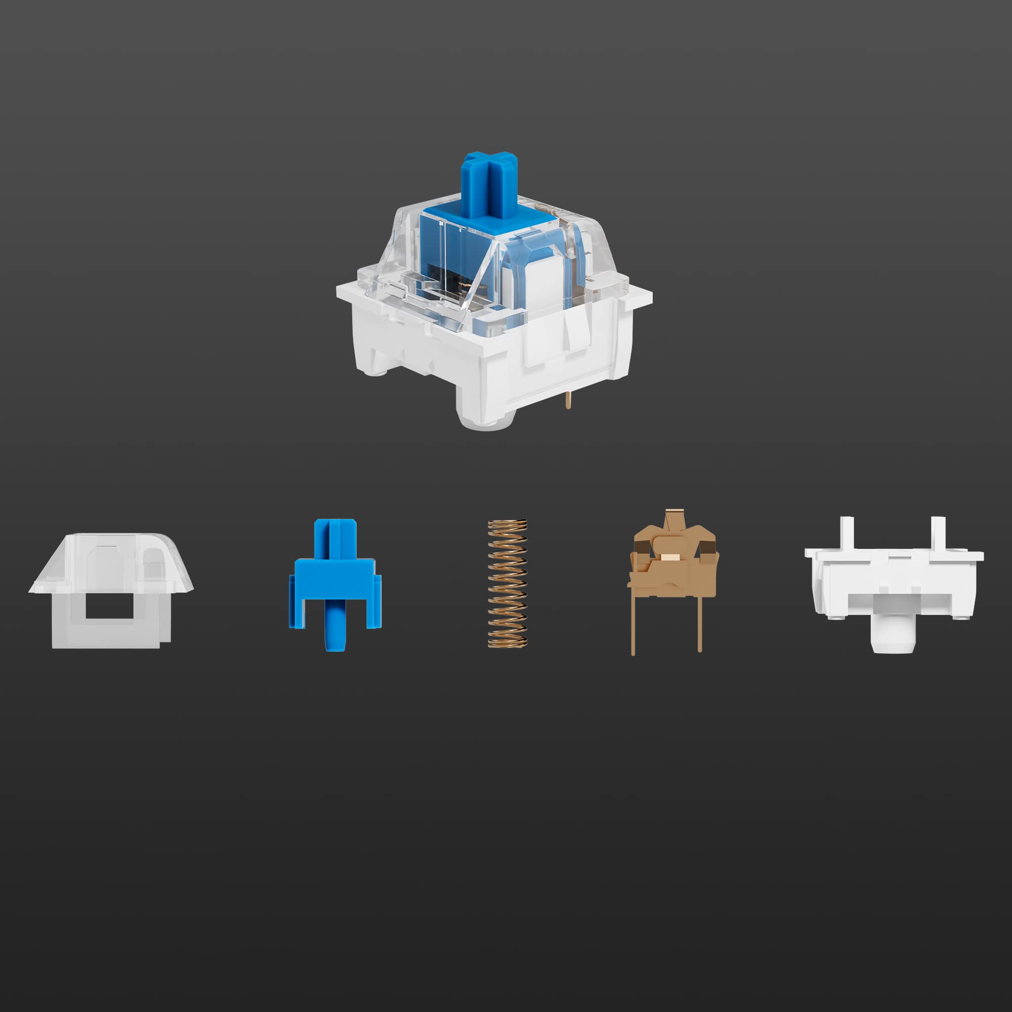 Keyboard Switches, OUTEMU Blue Switches for Mechanical Keyboard, 3 Pin 50gf Clicky Switches (35pcs)