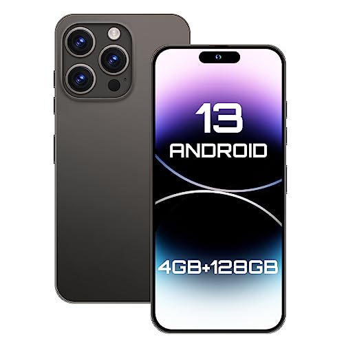 fuxinya Unlocked Cell Phones 2023 Android 13 Smartphone with Dynamic Island 6.54" HD Screen 50MP+8MP Camera 4000 mAh Long Battery 4GB+128GB 8-Core Mobile Phones Cellphone with 4G Dual SIM (Black)
