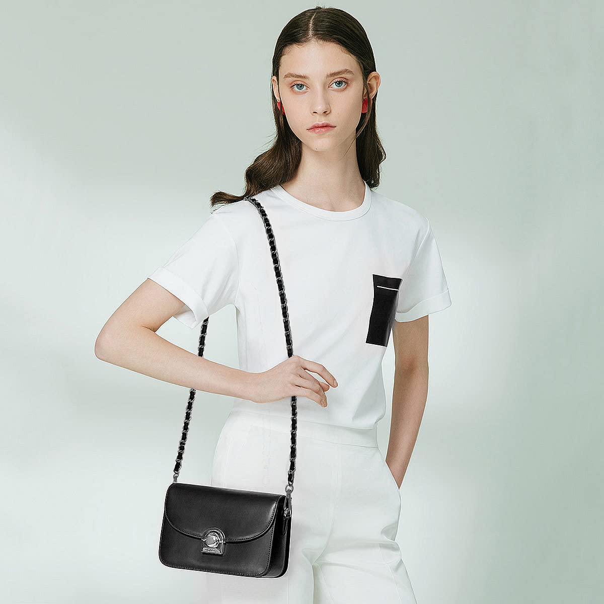 Glamorstar Black Purse Chain Straps Woven Leather Crossbody Replacement Straps for Handbag Wallets Clutch Bags Black 120cm/47in