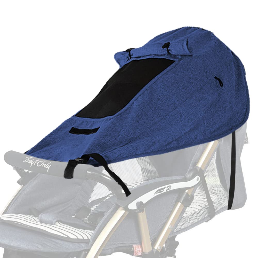 Pram Sunshade Sun Cover, Sun Shade Stroller for Baby, Universal Waterproof Stroller Sunshade Cover Anti-UV with Viewing Window for Stroller, Dark Blue