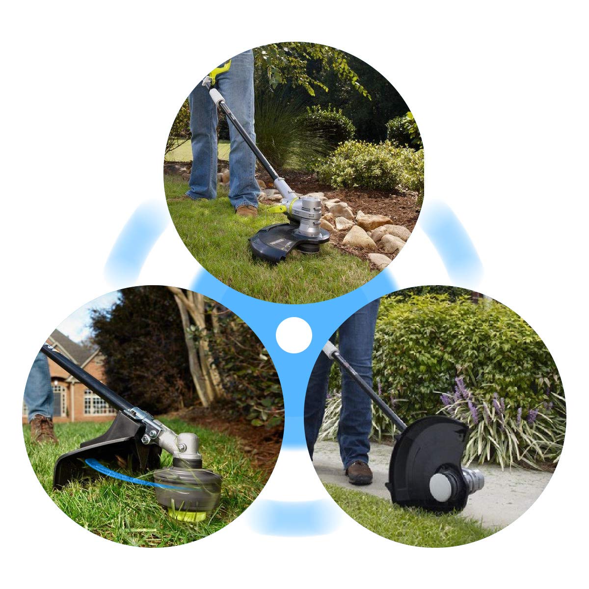 Generep Weed Eater String Trimmer AC14RL3A Spool Generic Replacement for Ryobi One Plus + 18V 24V 40V Cordless Trimmers and Cap Covers (6 Spool, 1 Cap)