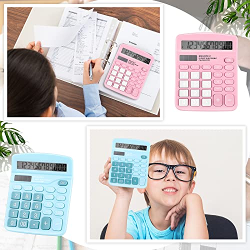 Xuhal 8 Pack Desktop Calculator Standard Calculator 12 Digit with Large LCD Display and Sensitive Button Handheld Cute Calculator Functional Aesthetic Calculator for Office Home Classroom Business