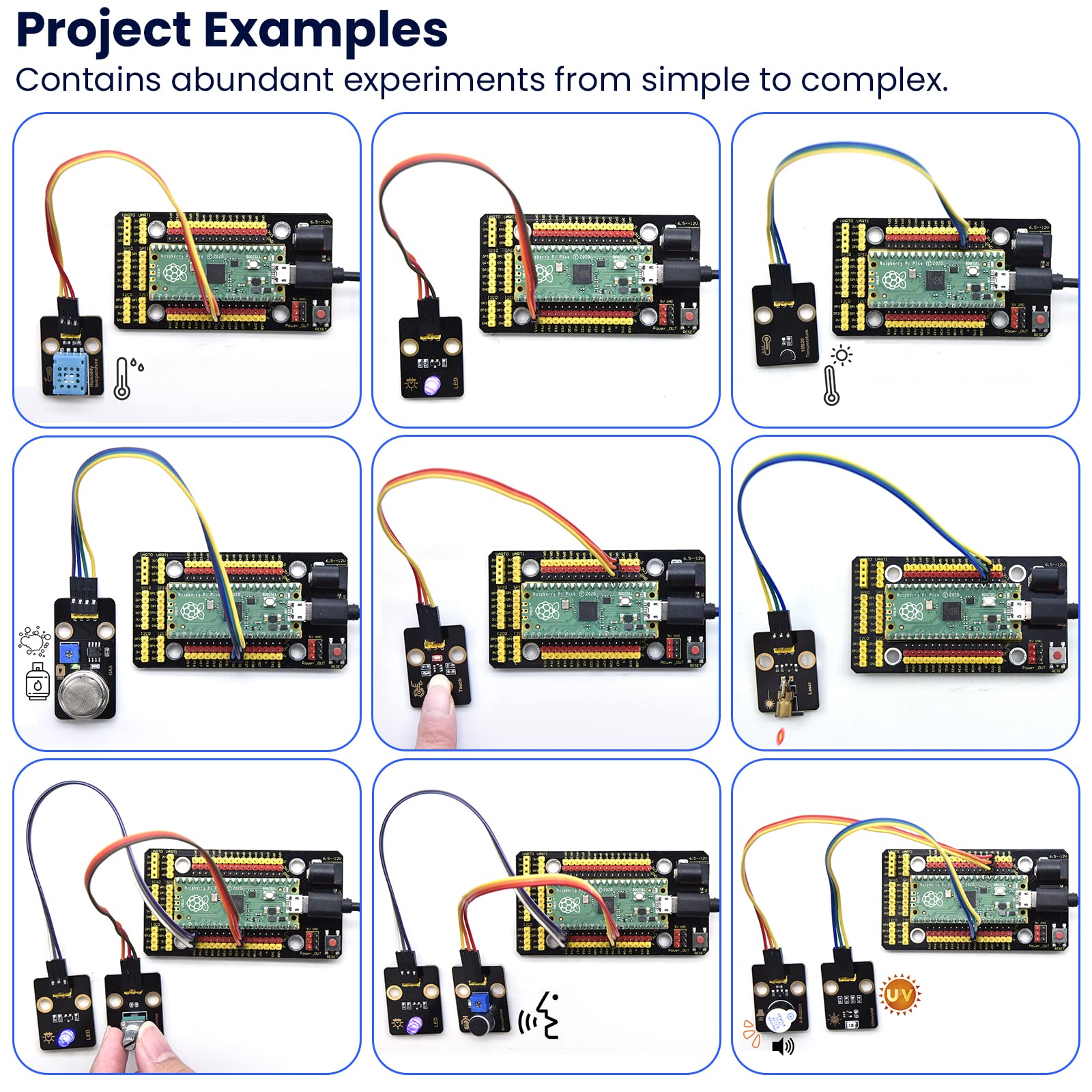 KEYESTUDIO Raspberry Pi Pico 37 Sensors in 1 Box Starter Kit, 55 Projects MicroPython C Programming and Electronics Learning for Teens Adults Beginner Friendly