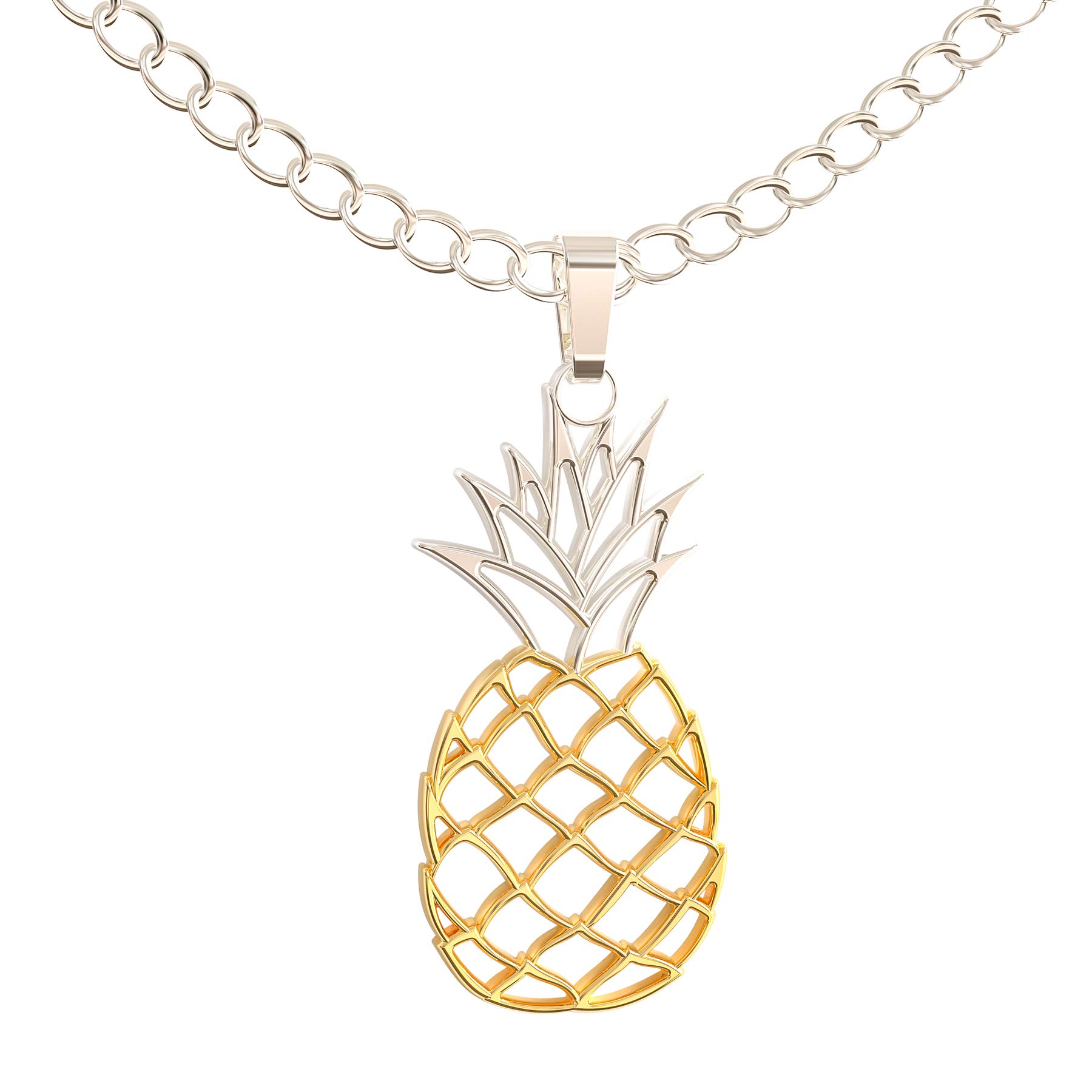 Happy Kisses Pineapple Necklace β Be A Pineapple Pendant β Message Card (Gold and Silver)
