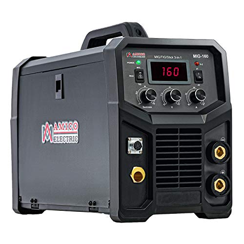 MIG-160, 3-in-1 Combo 160-Amp MIG/Lift-TIG/Stick Arc DC Inverter Welder Welding, Compatible Spool Gun Welding Aluminum: SPG15180