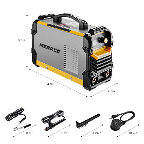MERRCO 110/220V MMA Welder, 160A ARC Welder Machine IGBT Digital Display LCD Hot Start Welder with Electrode Holder,Work Clamp, Input Power Adapter Cable and Brush