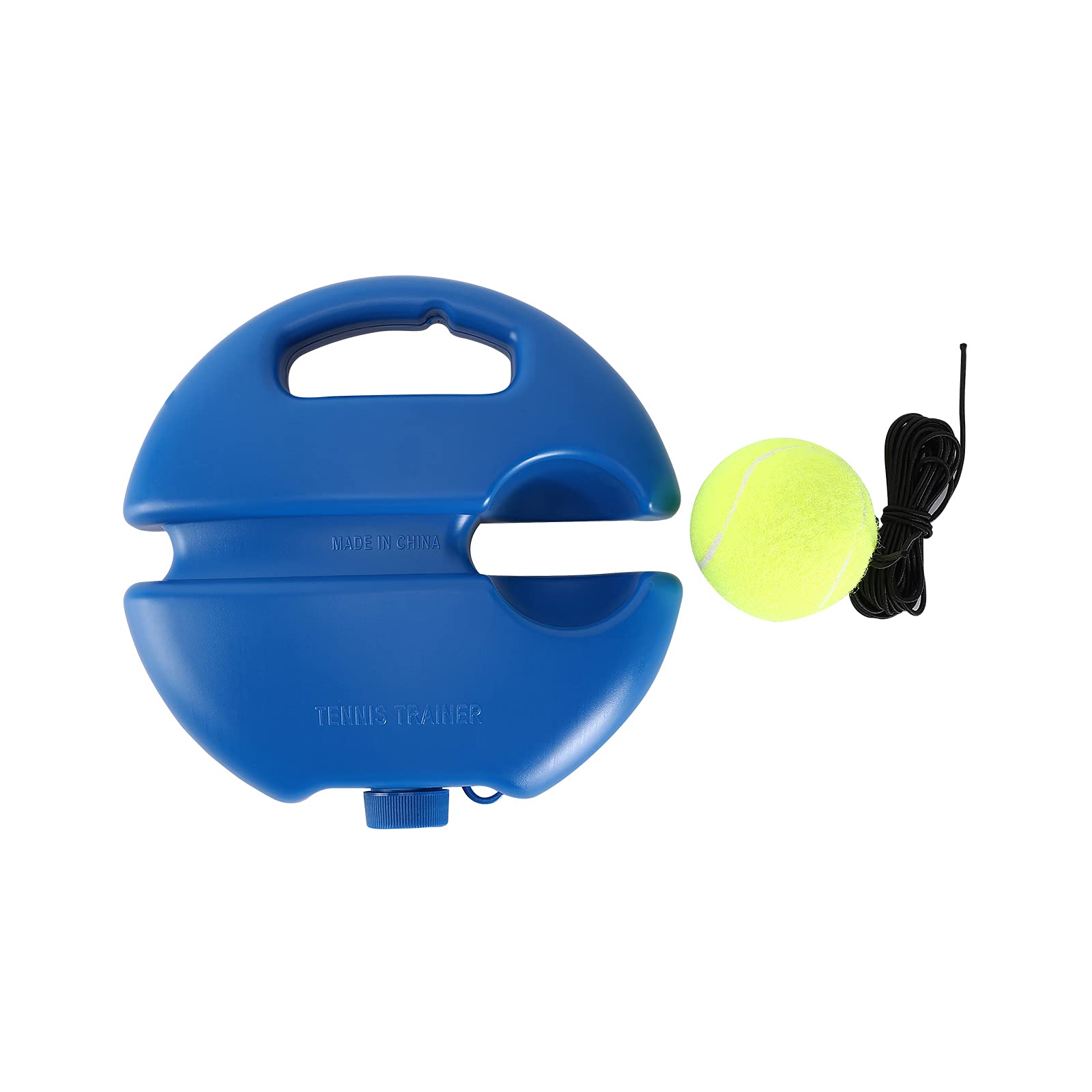 GSM Brands Tennis Trainer Ball Rebounder, Solo Training Equipment (1 Rebound Base, 2 Rope + 2 Balls)