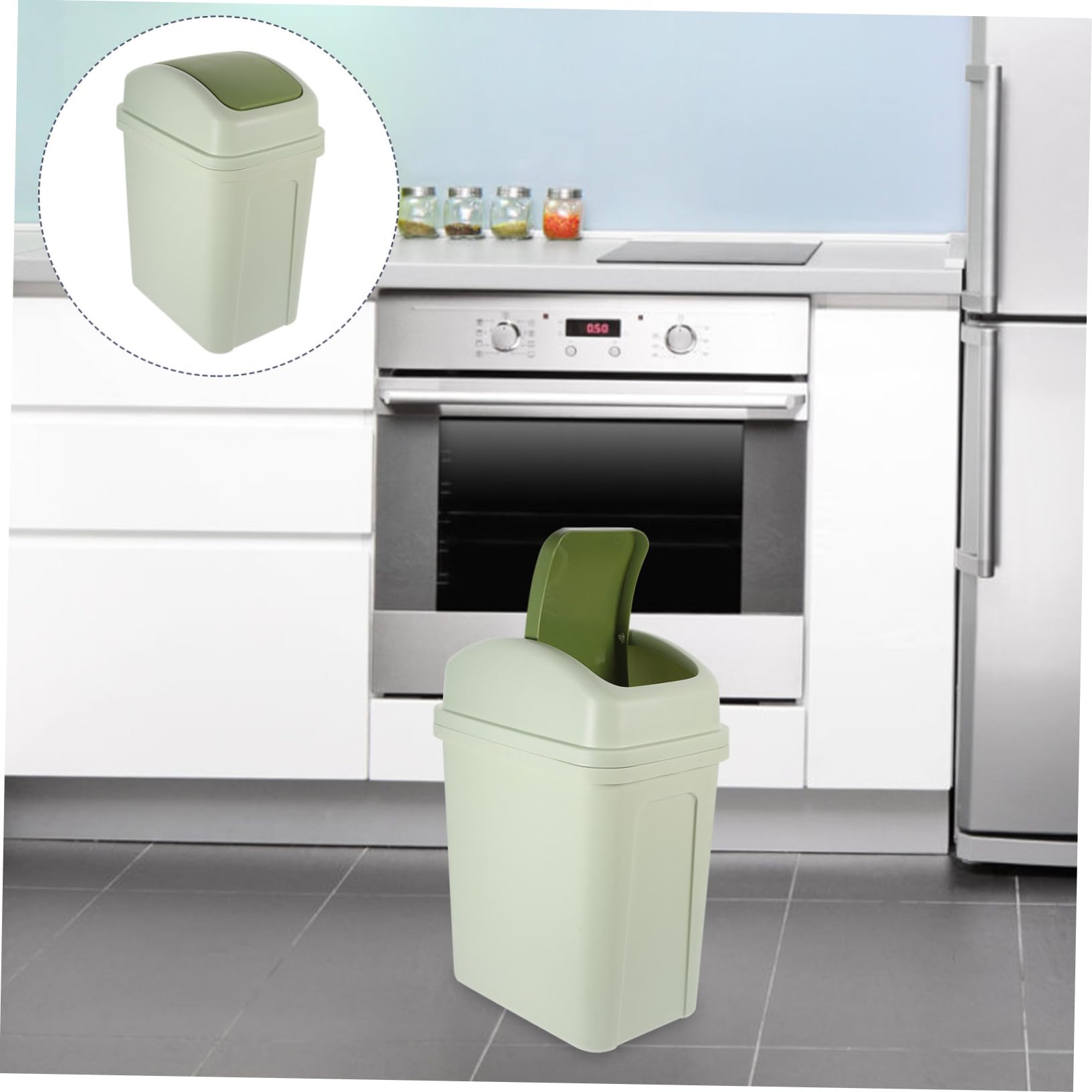 Shake Lid Trash Can Household Trash Can Thicken Garbage Bucket Plastic Trash Can Thicken Trash Bucket Restroom Trash Can Small Trash Can with Flip Lid Trash Cans with Lids Trashcan
