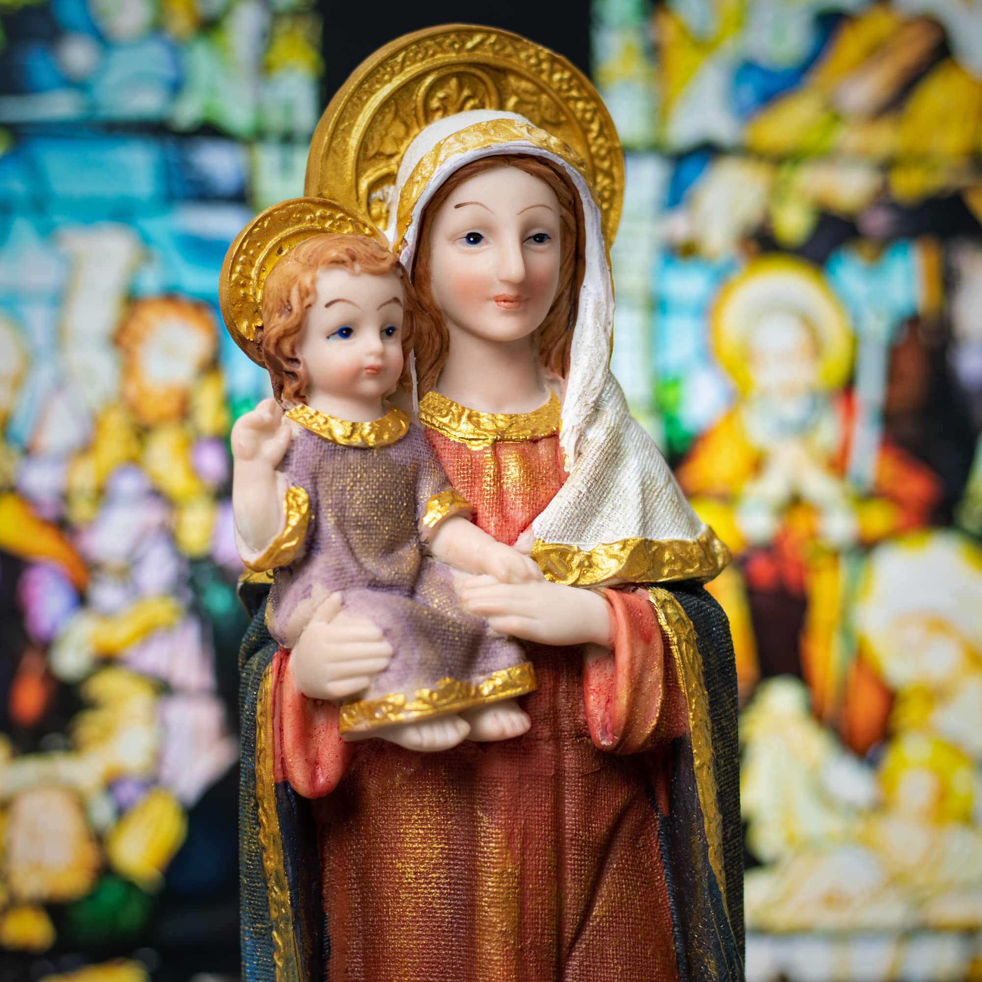 KI Store Blessed Virgin Mary and Baby Jesus Christ Figure 12-Inch Madonna with Child Jesus Statue
