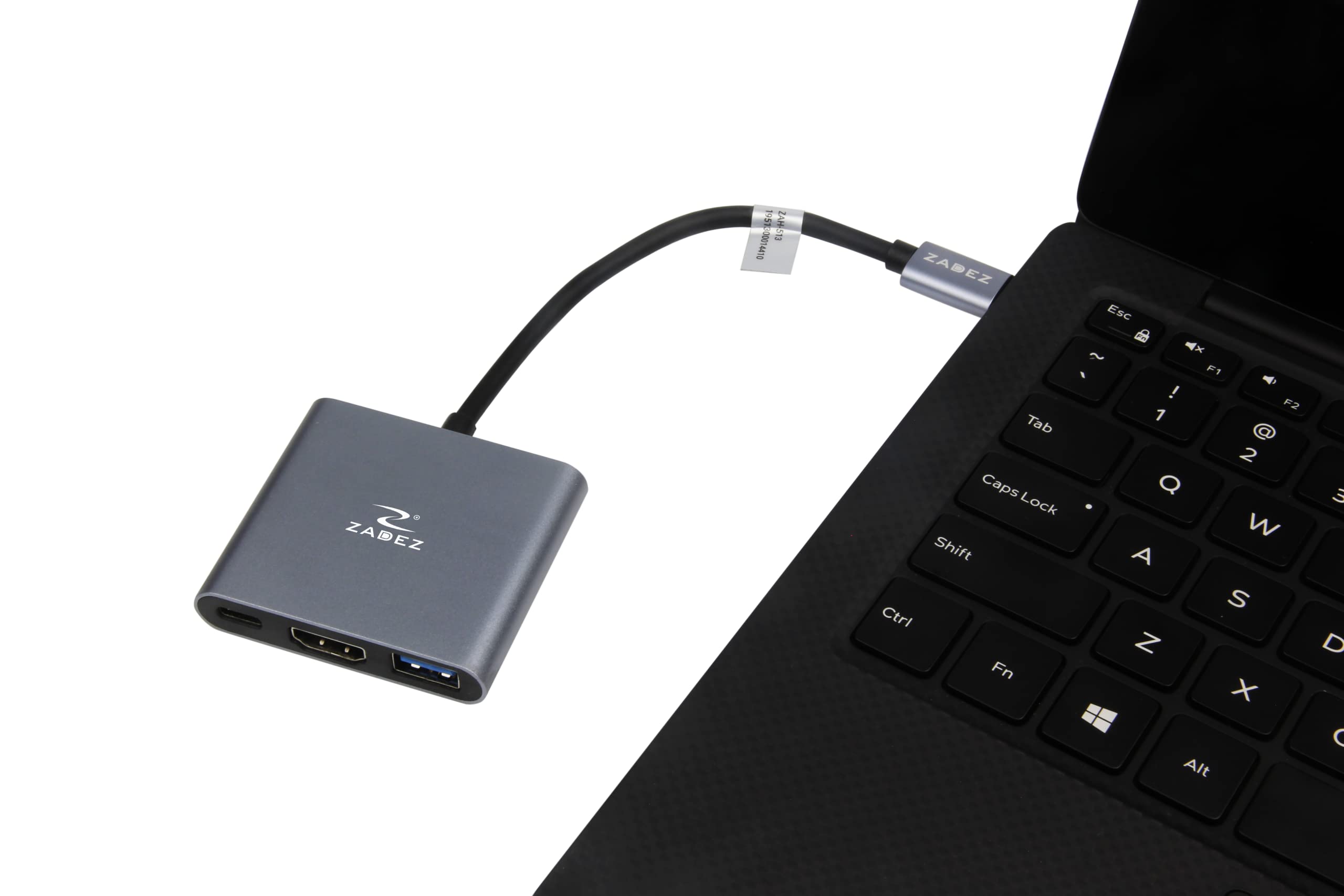 ZADEZ ZAH-513 USB-C Hub 3-in-1 Type-C (USB-C) - HDMI Port 4K (30 Hz) - Charging Port in - Power Delivery 60W - USB 3.0 high-Speed Charging Aluminum Material