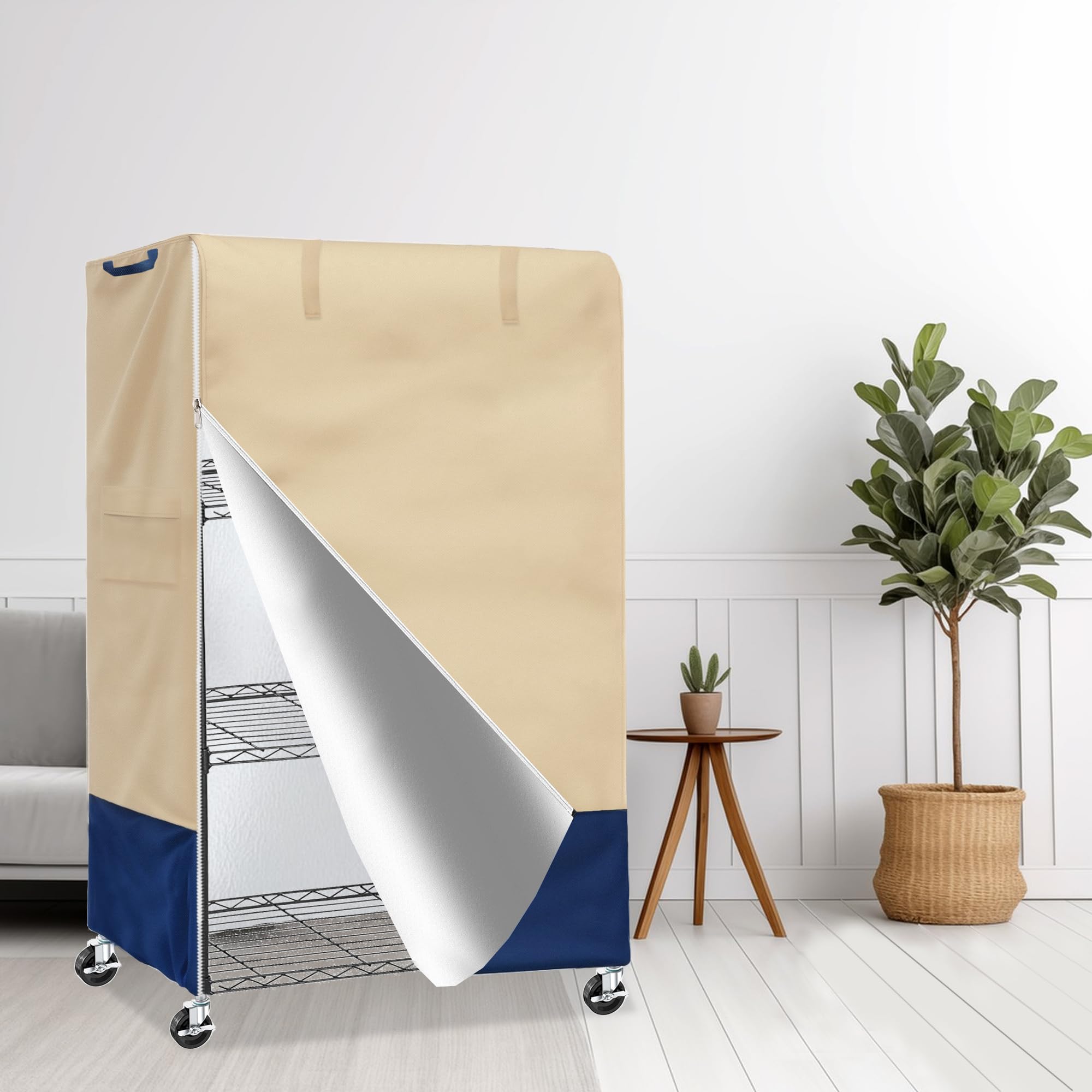 Shelf Cover, Waterproof 600D Heavy Duty Dustproof Storage Wire Rack Covers, Outdoor Shelving Covers for Wire Shelves with Zipper (Cover only) (36" W x 18" D x 72" H)